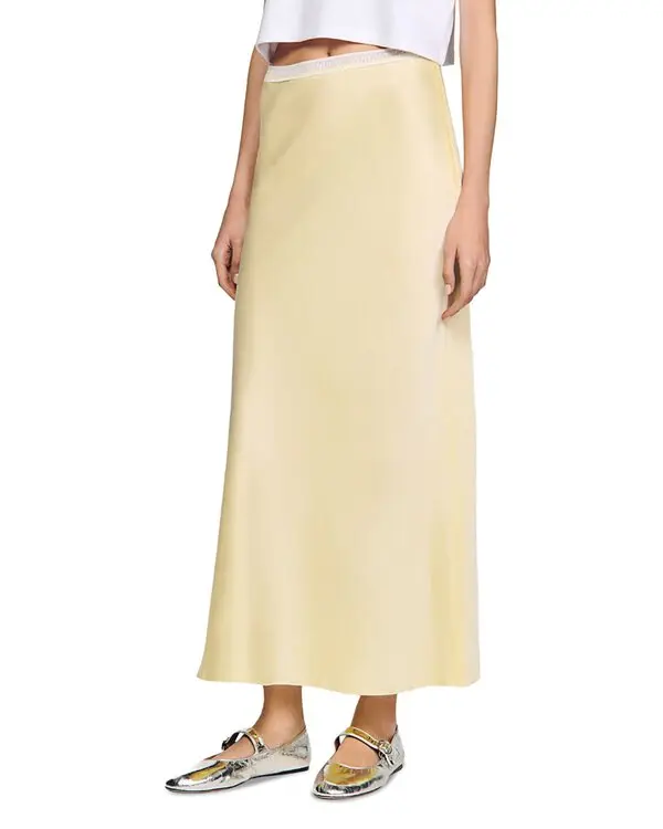 Sandro Skyn Midi Skirt - Yellow