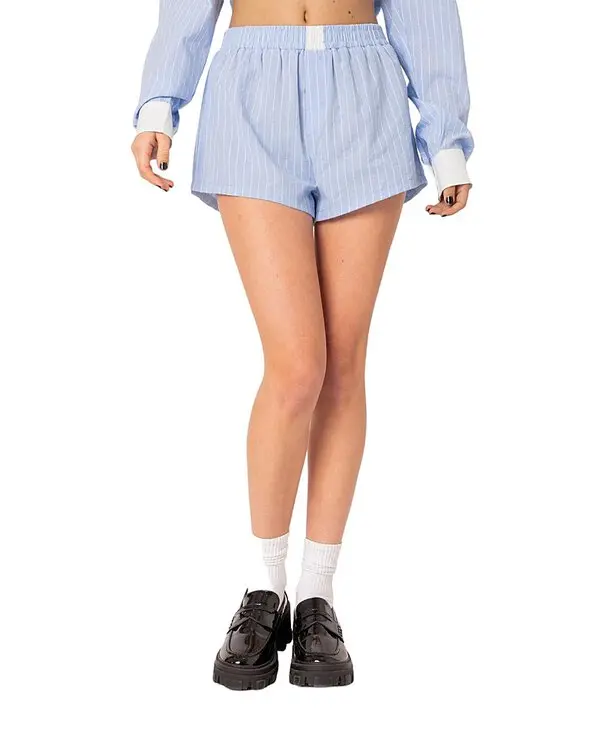 EDIKTED Lea Boxer Shorts - Light Blue