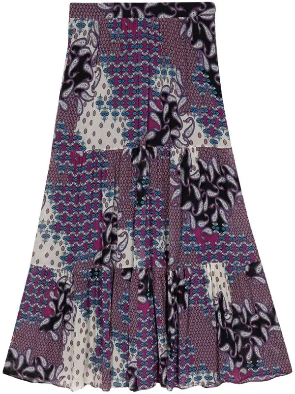 Ba&sh Brooke Tiered Midi Skirt
