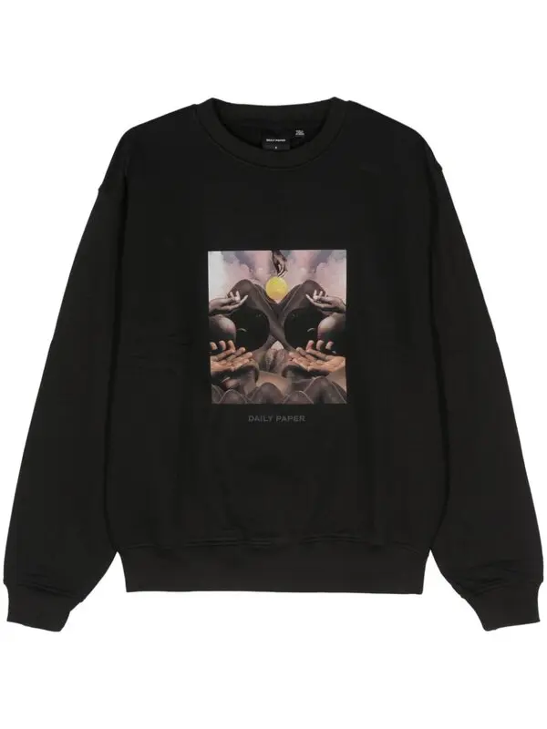 DAILY PAPER Landscape Print Cotton Sweatshirt
