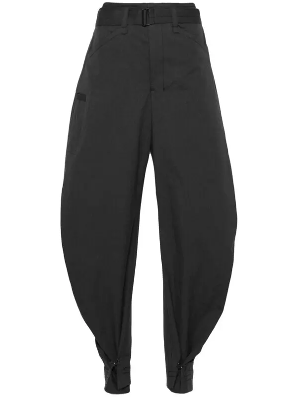 Lemaire Belted Tapered-Leg Trousers In Grey 40% Off Editorialist