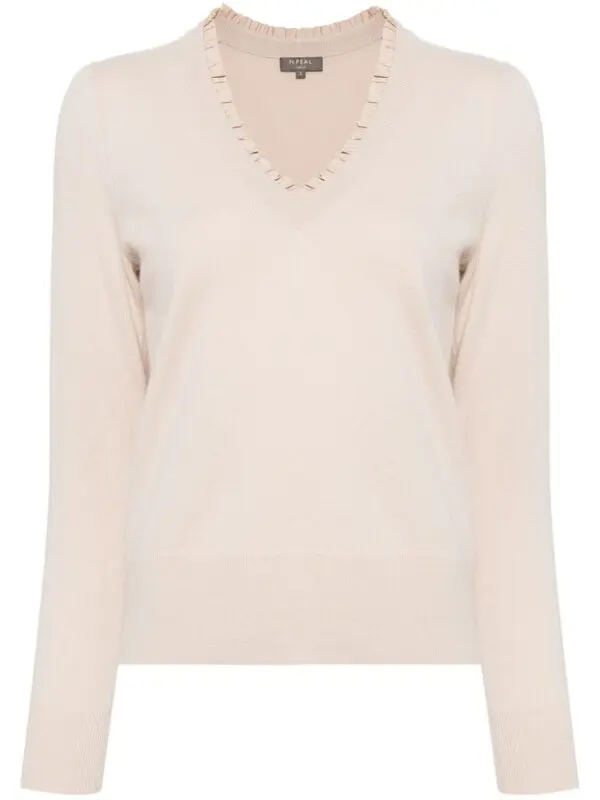 N.peal Ruffle-trim Cashmere Jumper