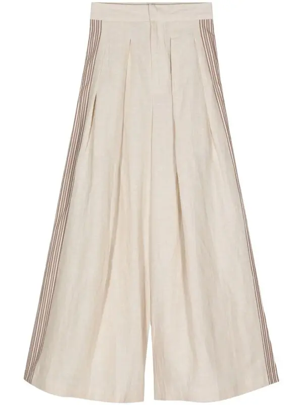 Biyan Stripe-appliqué Palazzo Trousers
