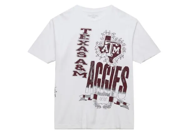 TRAVIS SCOTT X Mitchell & Ness Texas A&m Aggies Handdrawn T-shirt - White