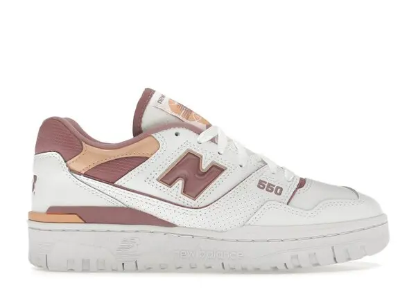 NEW BALANCE 550 Athletic Sneakers - White/rosewood/hazy Peach