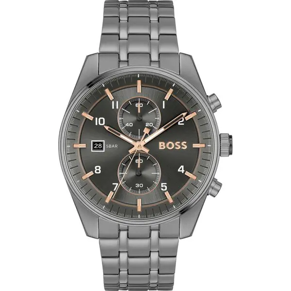 Hugo Boss Skytraveller Chronograph Bracelet Watch - Gray