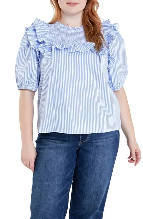 English Factory Smocked Ruffle Top