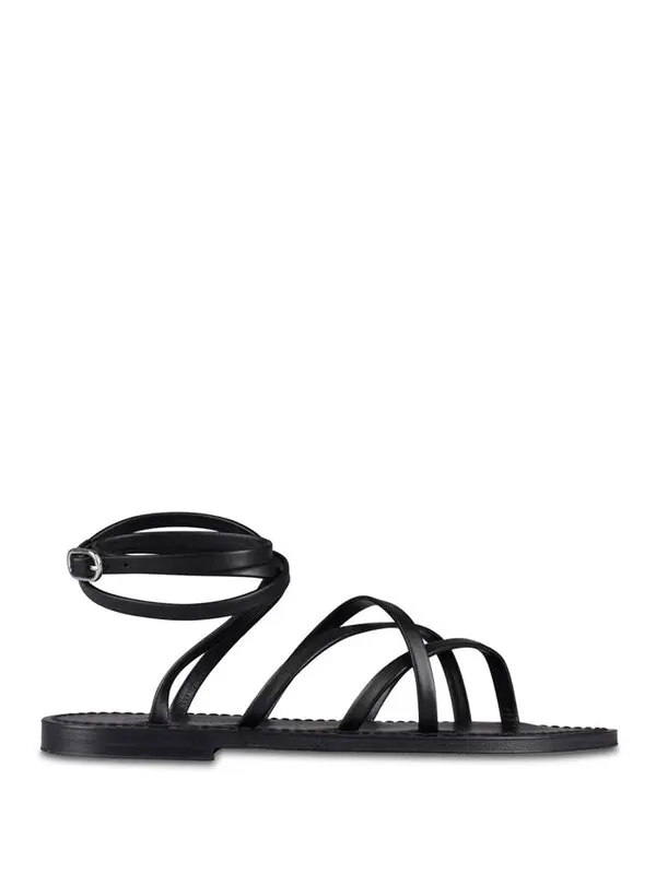 K.JACQUES Zenobie Strappy Leather Sandals - Black
