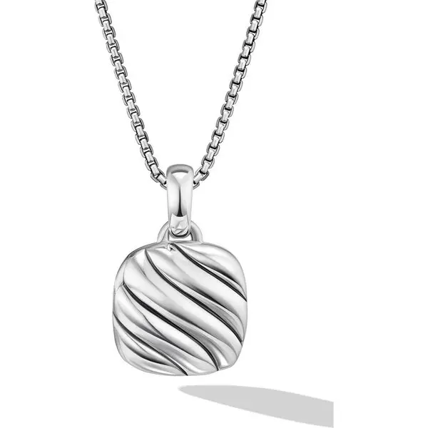 David Yurman Sculpted Cable Square Locket - Sterling Silver