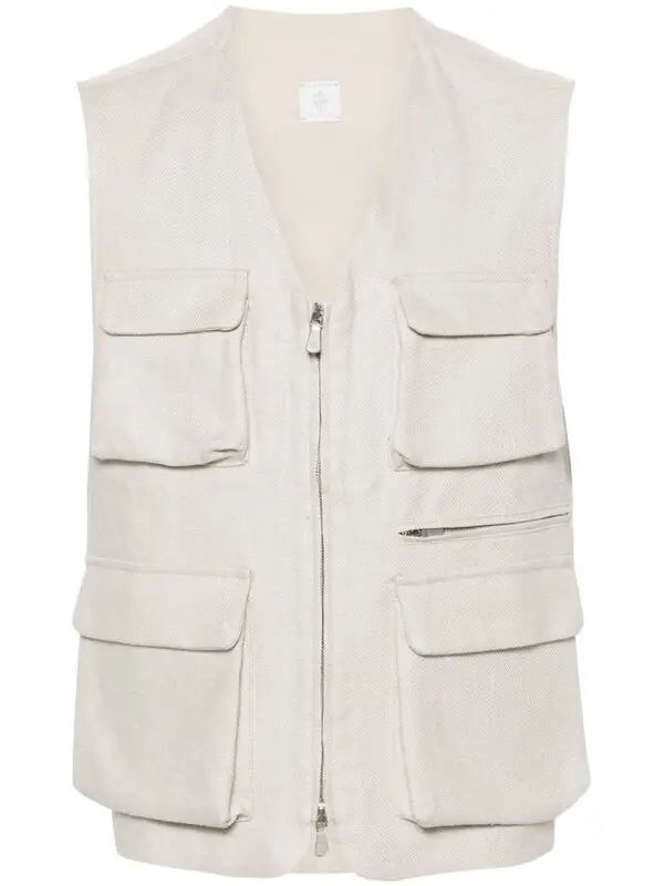 Eleventy V-neck Linen Vest