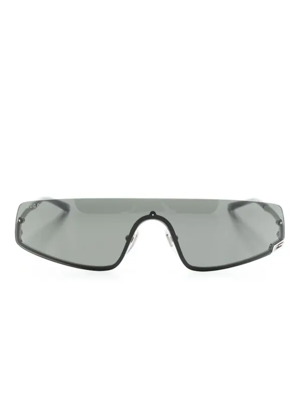 Gucci Square G Motif Shield Sunglasses - Silver