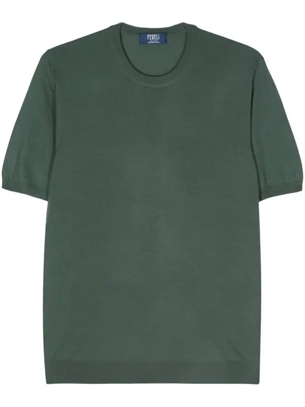 Fedeli Virgin Wool Fine-knit Jumper - Green