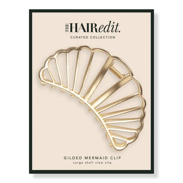 THE HAIR EDIT Gold Gilded Mermaid Shell Claw Clip