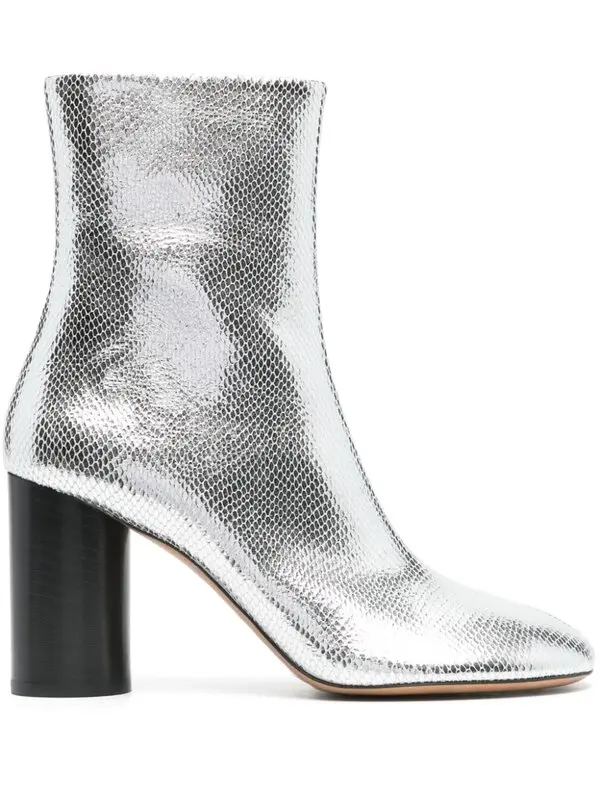 Isabel Marant Labee 90mm Leather Boots - Silver