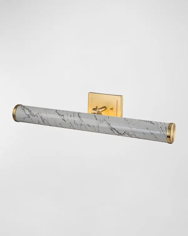 LUCAS + MCKEARN Coates Large Picture Light - Carrera Stone Finish And Brushed Brass
