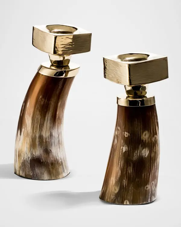 LADORADA Light Bull Horn Candlestick Holders