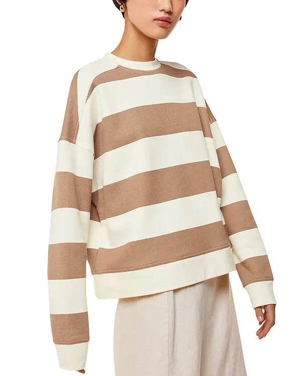 Whistles Cotton Striped Sweater