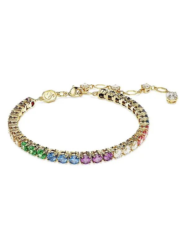 SWAROVSKI Matrix Rainbow Crystal Tennis Bracelet - Gold/multi