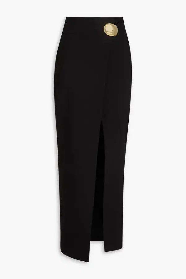 Nicholas Embellished Wrapeffect Jersey Maxi Skirt In Black 70