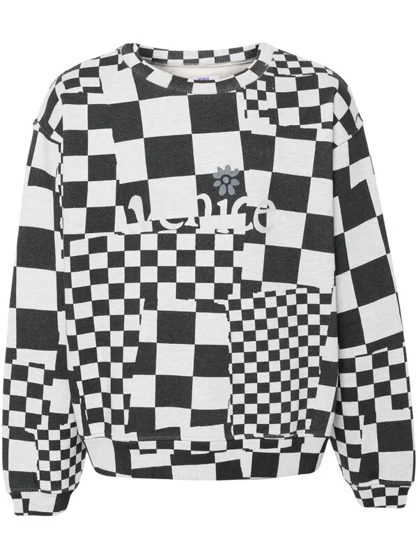 ERL Venice Checker Crewneck Knit - Black