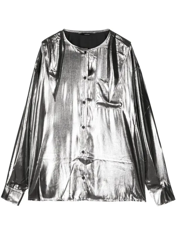 PUSHBUTTON Sailor-collar Metallic Shirt