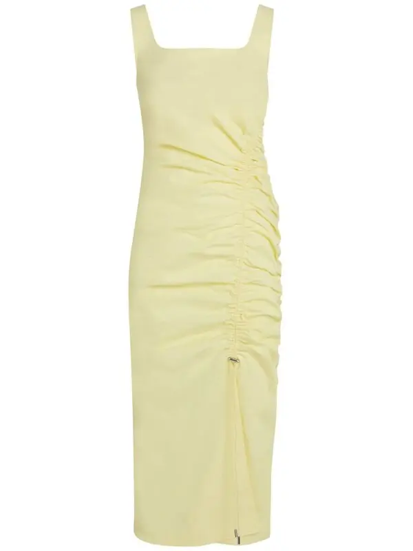Karl Lagerfeld Draped Stretch-cotton Dress - Yellow