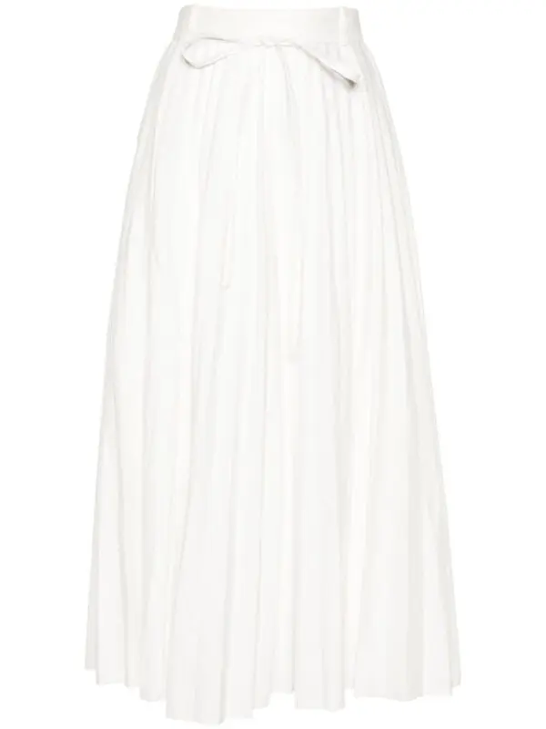 JOSEPH Plissé-effect Linen-blend Midi Skirt