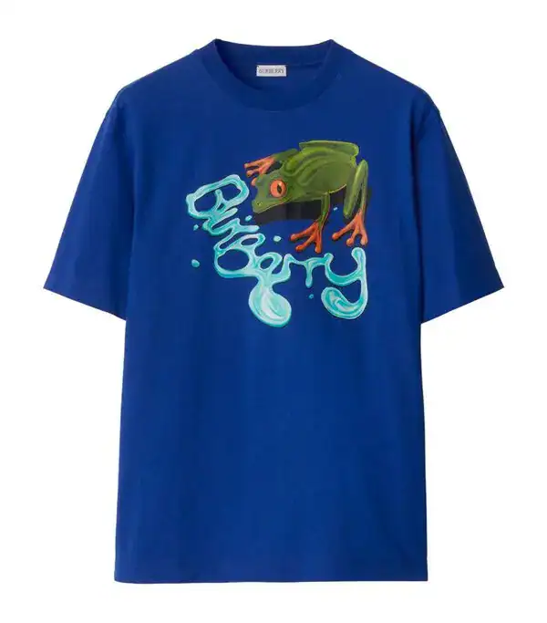 Burberry Cotton Frog Print T-Shirt - Blue | Editorialist