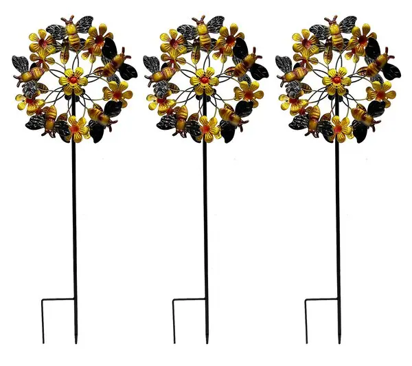 TEMP-TATIONS As Is Outdoors Set Of 3 Garden Critter Spinner