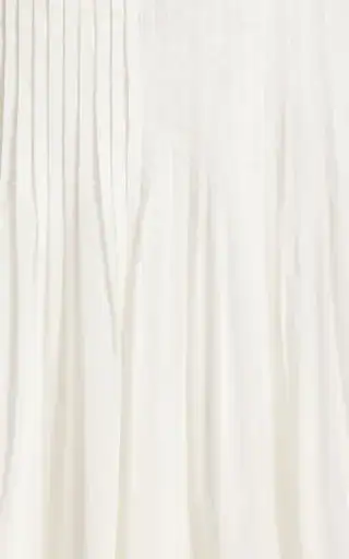 Staud Kristina Pleated Cotton Maxi Dress - Ivory | Editorialist