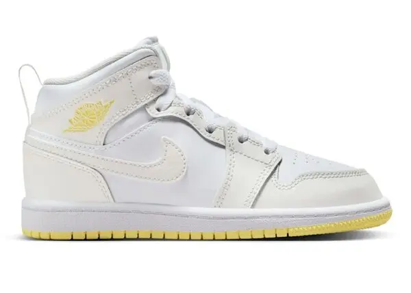 JORDAN 1 Mid Sneakers - Sail/white/light Laser Orange