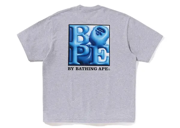 BAPE 3d Art Ape Head Relaxed Fit Tee Shirt - Gray