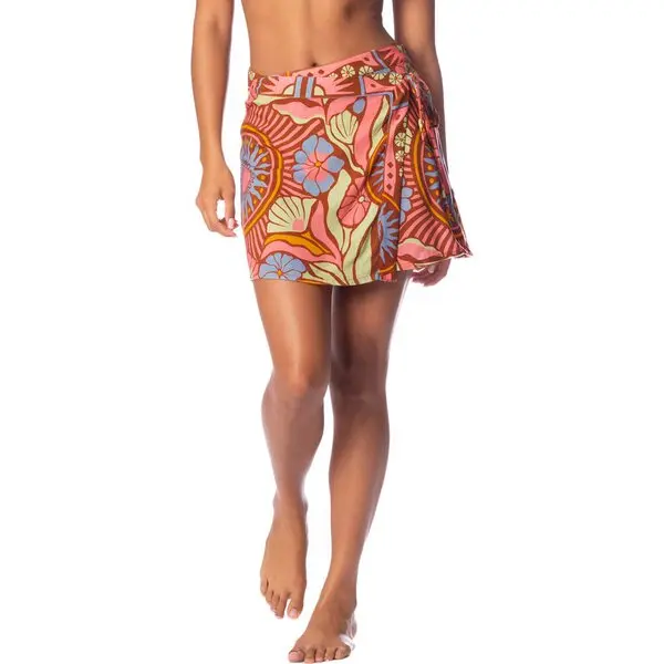 MAAJI Zaria Print Faux Wrap Cover-up Skirt