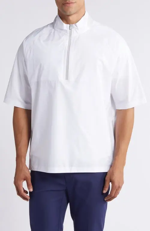 Johnnie-o Stealth Stowable Short Sleeve Pullover Rain Jacket - White