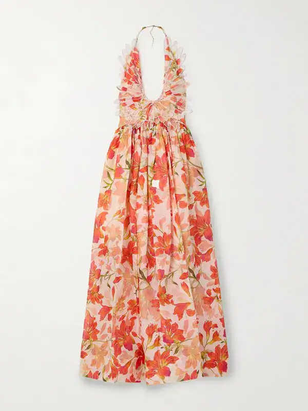 Zimmermann Tranquility Floral-Print Linen And Silk-Blend Maxi Dress In  Multi - 50% Off | Editorialist
