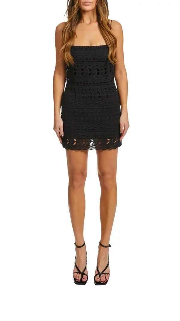 Buy RUMER Ines Mini Dress - Black At 38% Off | Editorialist