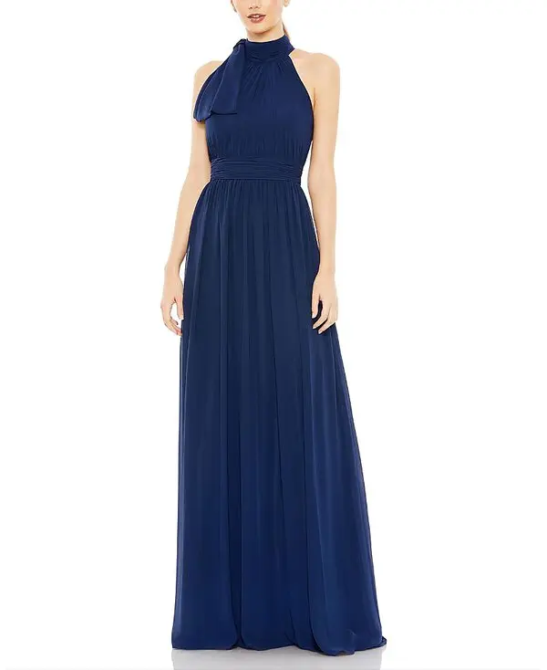 Mac Duggal Ieena High Neck Gown - Midnight