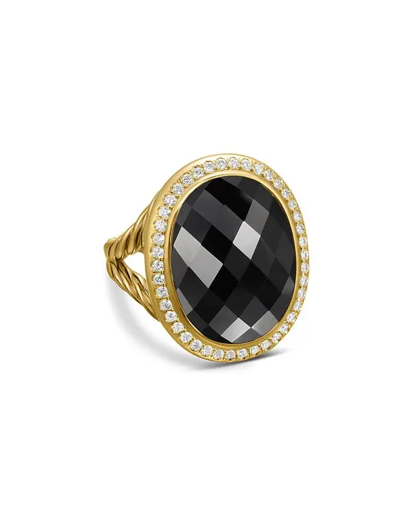 David Yurman Albion Ring In Gold With Black Onyx And Diamonds
