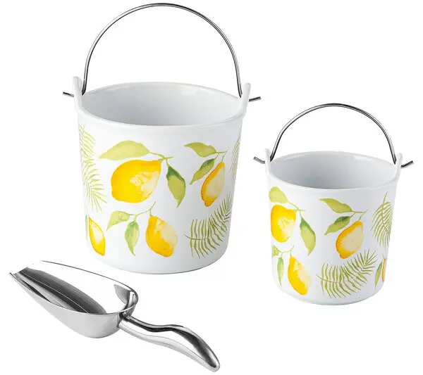 TEMP-TATIONS Seasonal 1.5qt & 20oz Stoneware Buckets W/scoop