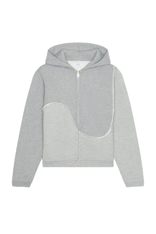 Erl Swirl Zipped Hoodie Knit In Grey - 58% Off | Editorialist 