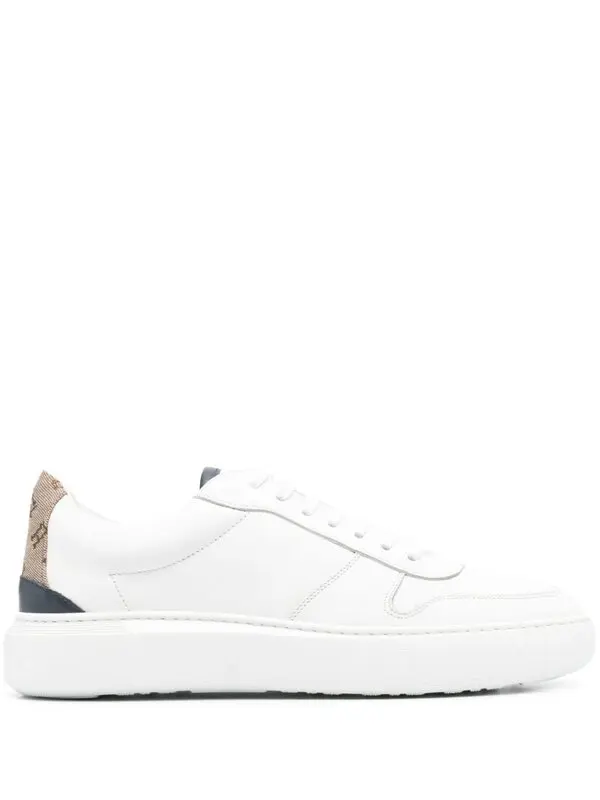 Herno Monogram-heel Leather Sneakers