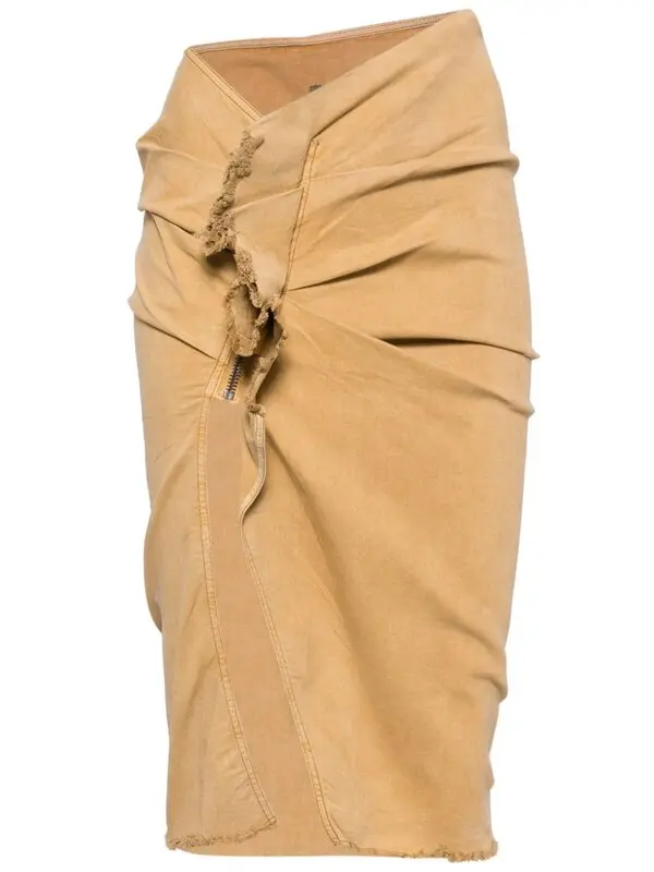 Rick Owens Edfu Front-slit Denim Skirt
