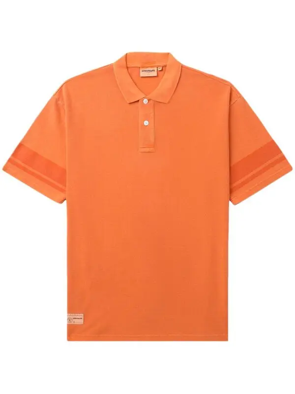 CHOCOOLATE Logo-print Cotton Polo Shirt - Orange