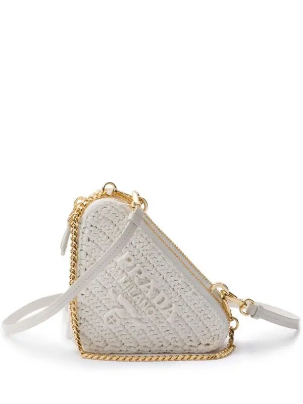 Prada Woven Fabric Mini-pouch - White