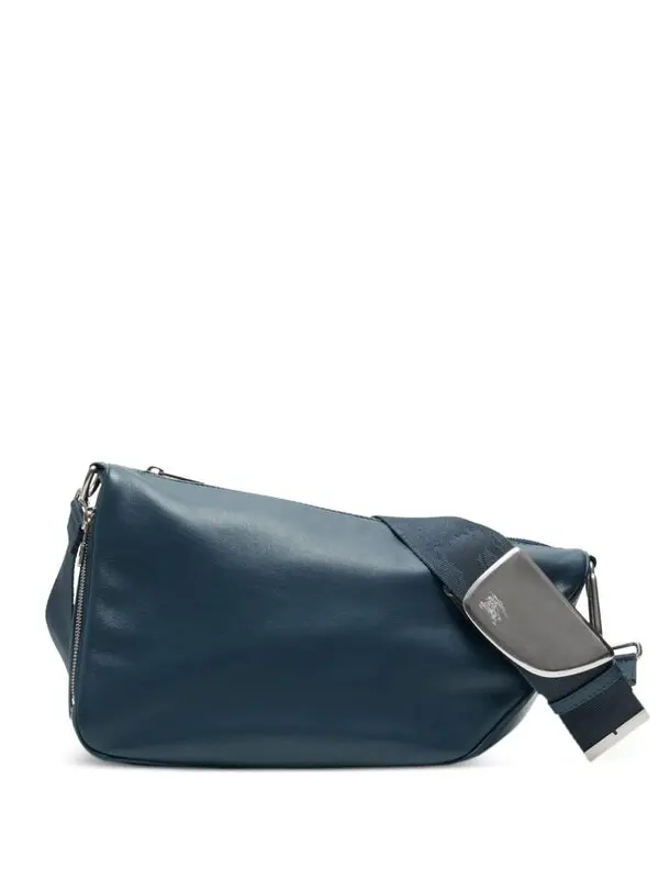 Burberry Shield Leather Shoulder Bag - Blue