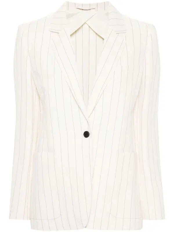 Max Mara Single-breasted Pinstriped Blazer - Neutrals