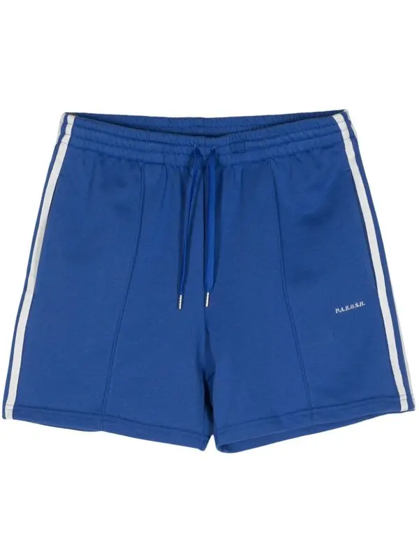 P.a.r.o.s.h Logo-embroidered Striped Shorts - Blue