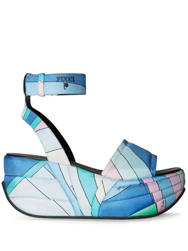 Emilio Pucci Ami 90mm Platform Sandals - Blue