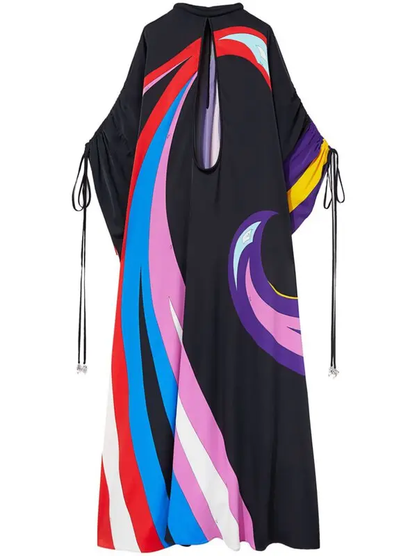 Emilio Pucci Cigni-print Cape Gown