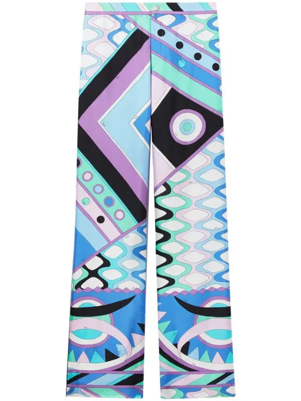 Emilio Pucci Vivara-print Silk Trousers